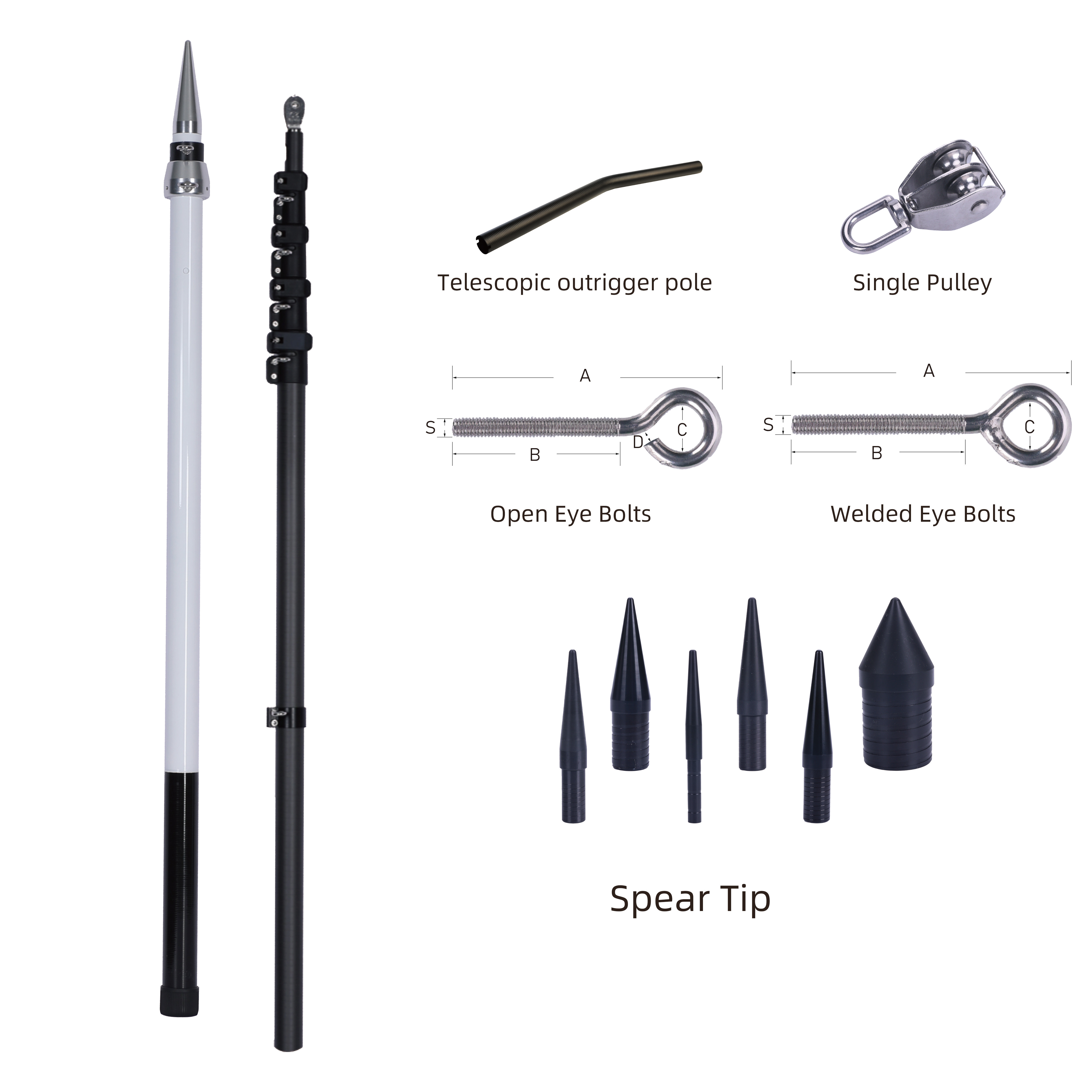 24FT Carbon Fiber Outrigger for Fishing Lightweight High Strength UV ...